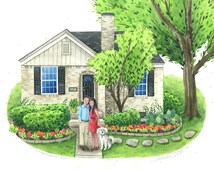 Popular items for custom house drawing on Etsy