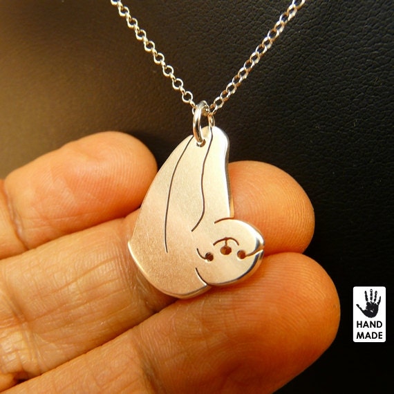 SLOTH Handmade Sterling Silver .925 Necklace in a gift box