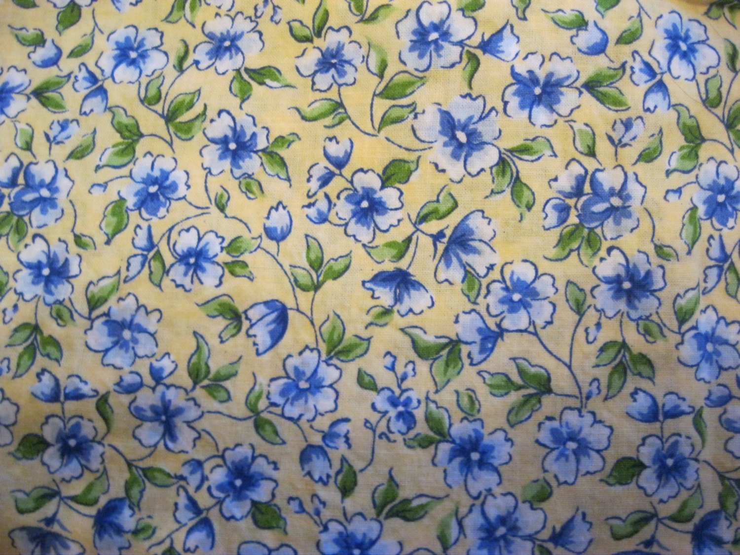 Yellow and Blue Floral Fabric Flowers Floral Pansy Pansies