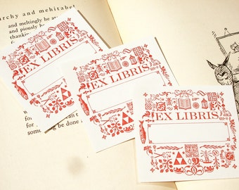 Set of 18 EX LIBRIS Personalized Bookplates Choose from 20