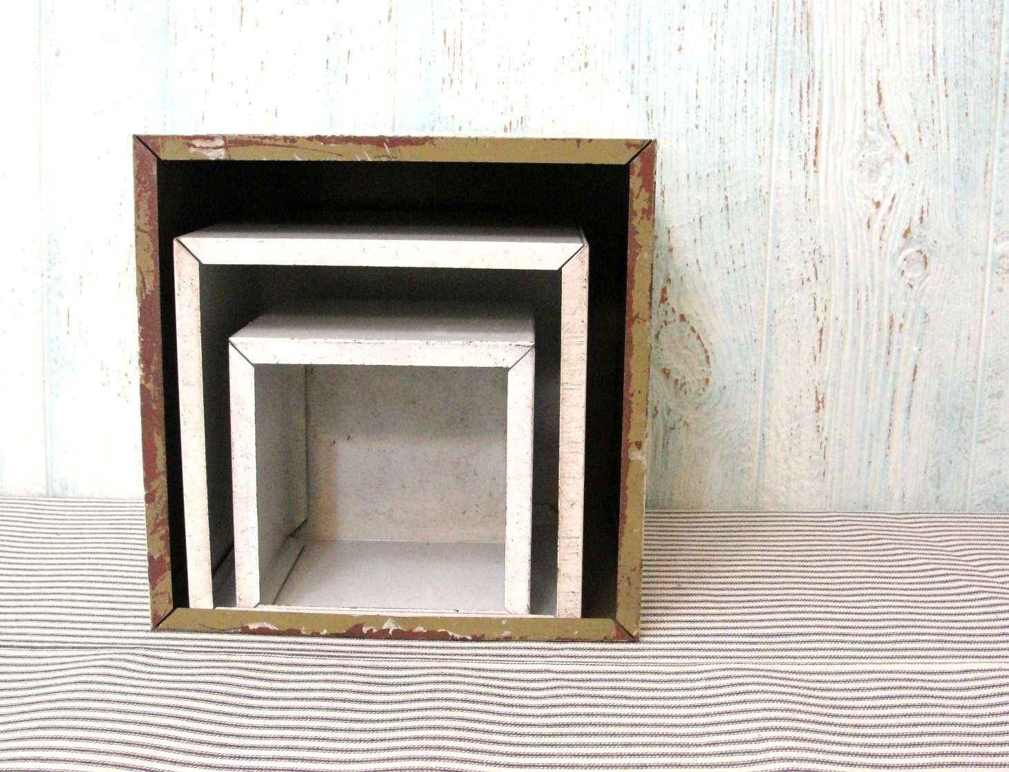 Awesome Industrial Chic Vintage Metal Boxes Steel Nesting Boxes ...