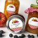 Gingham Fruit canning jar labels round red mason jar