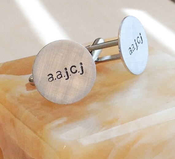 Hand Stamped Cufflinks Custom Cufflinks by BlueCornerCreasigns