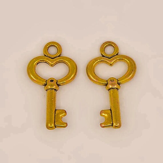 Key Charms Bulk Keys Skeleton Keys Antiqued Gold Bulk Skeleton Keys 50pcs