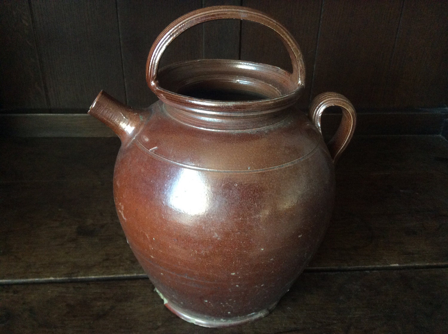 Vintage earthware earth ware jug pitcher vase circa 1910