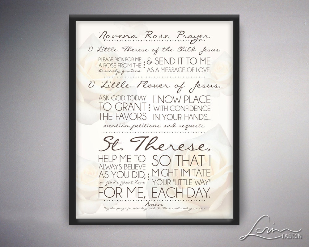 Novena Rose Prayer St. Therese Little Flower by EastonDesign
