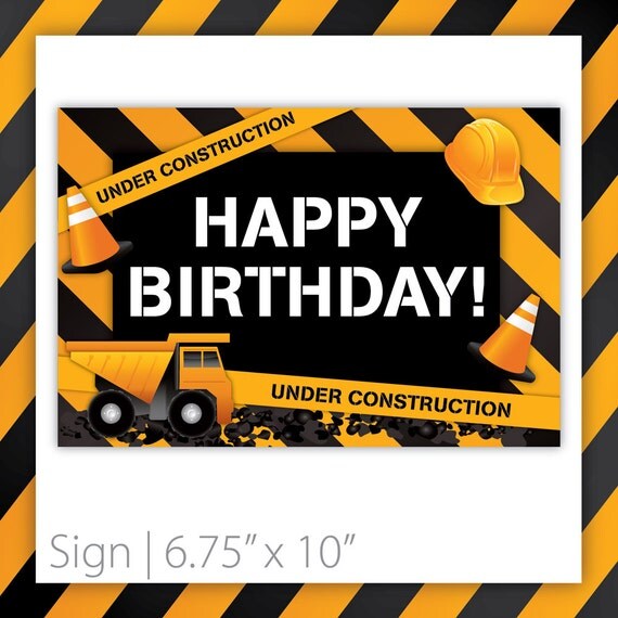 Items similar to Construction Birthday Sign - Construction Demo ...