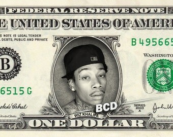 WIZ KHALIFA on REAL Dollar Bill - Cash Celebrity Money Mint