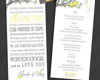 Reception program | Etsy