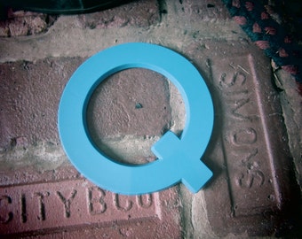 Vintage Letter Sign 6 Inch Number 8 Sign EIGHT Sign BLUE