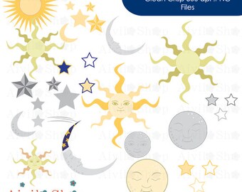 Celestial clipart | Etsy
