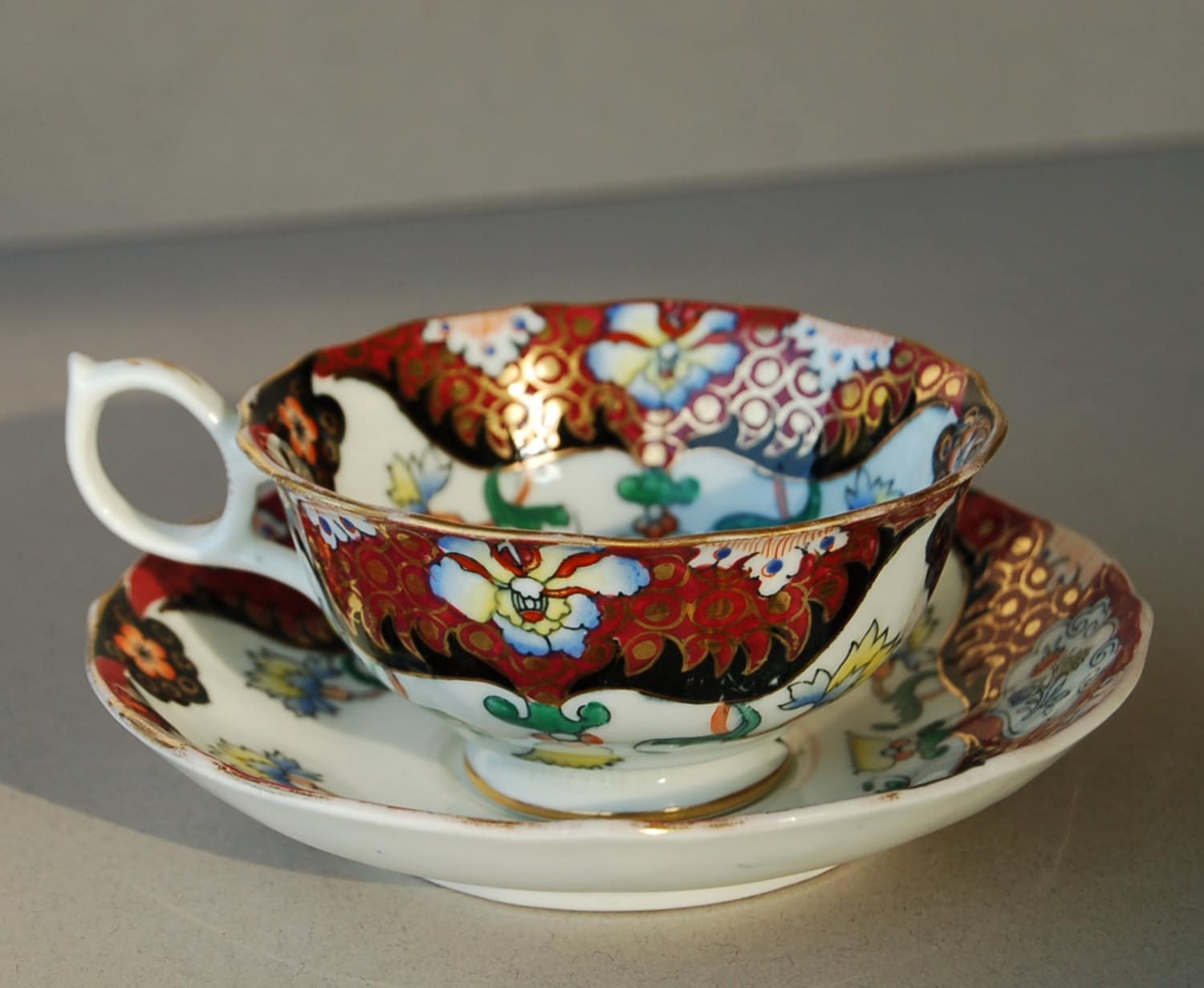 Victorian tea cup and saucer 19th century tea cup Floral pattern tea ...