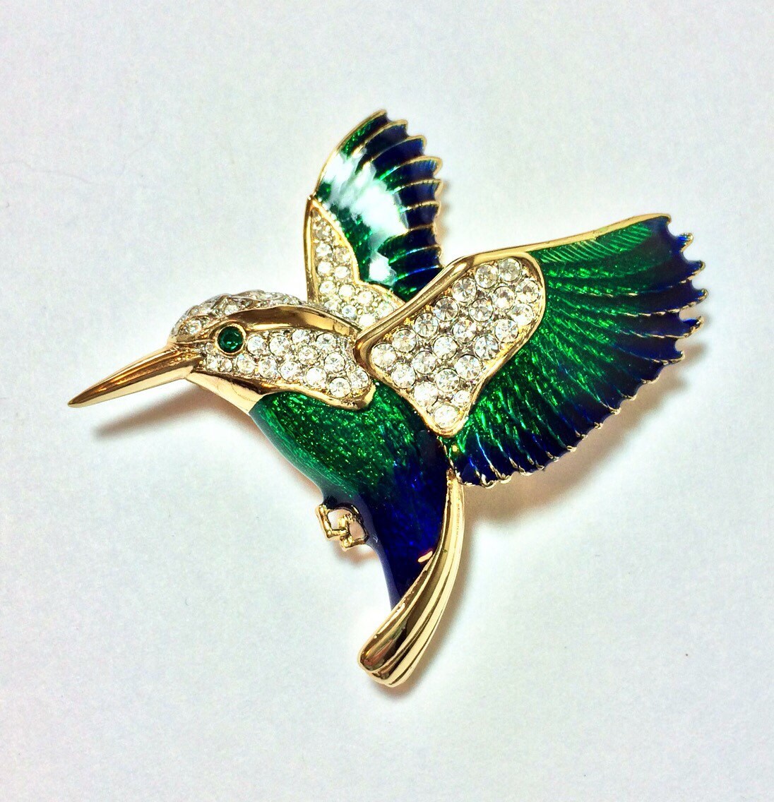 Vintage Hummingbird Brooch WWF Attwood Collection by OhBettyLu