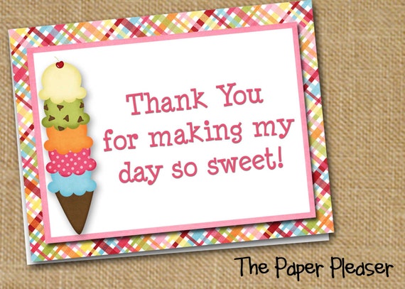 Ice Cream Thank You Cards