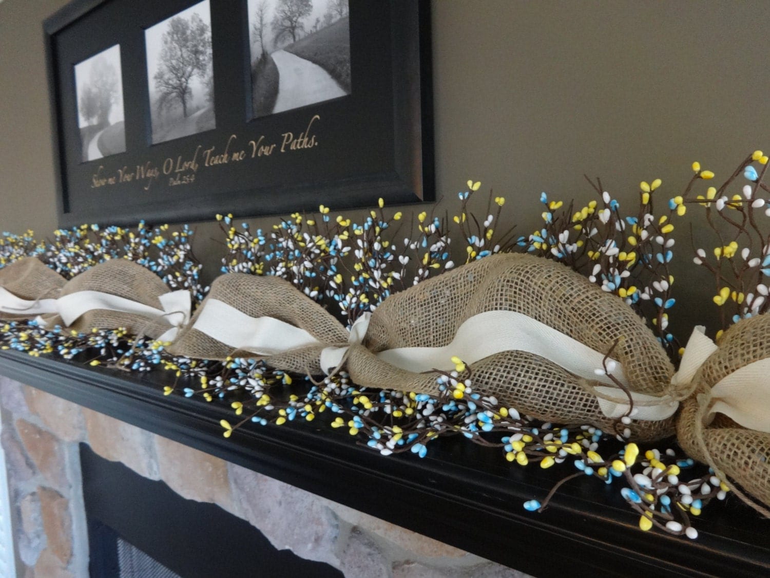 Spring Garland Summer Garland Mantle Garland Berry by SwagsByKari