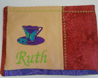 Personalized mug rug | Etsy