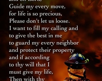 Firefighter's Prayer Personalized Print