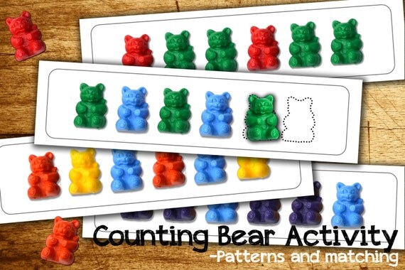 Items similar to Counting Bear Pattern and Matching Activity Flash ...