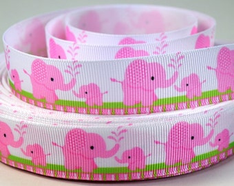 Items similar to Valentine's Day Pink Elephant Ribbon Hair Bow for Baby ...