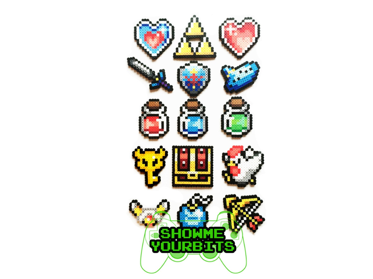 The Legend of Zelda miscellaneous Items Perler Sprites