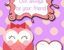 SALE - Owl Valentine's Day Cards - Instant Download Printable
