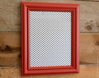 Red 8x10 picture frame | Painted upcycled wood frame | Bright red wall ...