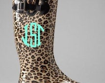 Popular items for monogram rain boots on Etsy