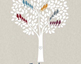Family Tree Branch with Birds Gift/ Anniversary Gift/