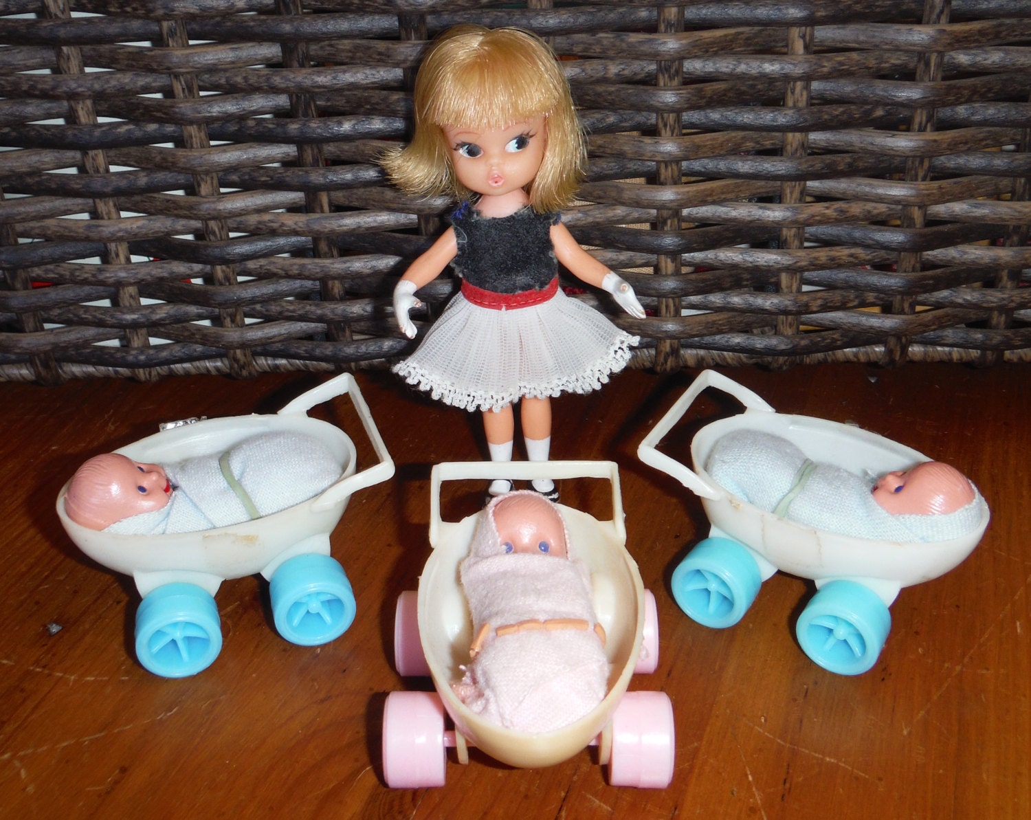 Quirky Vintage Mini Plastic Dolls in Baby by Colorsforkidsshop