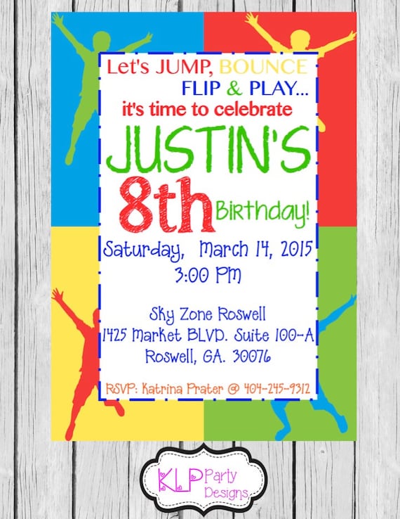 Sky Zone Birthday Invitation Template