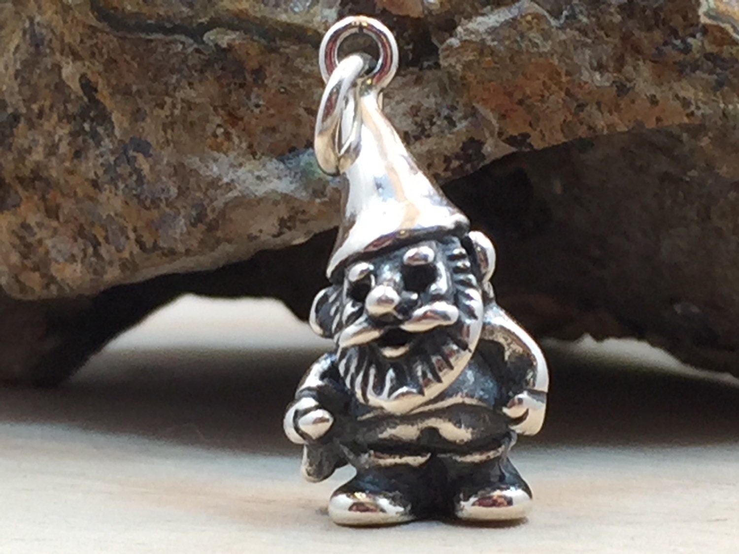 Garden Gnome Charm Gnome Charm Garden Charm Sterling Silver