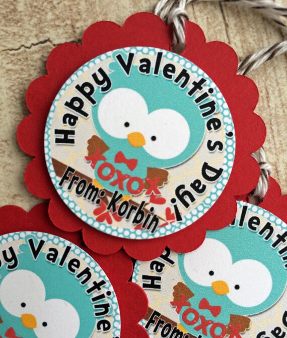 Items similar to Valentine Owl Gift Tags Cardstock Tag Love Friendship ...