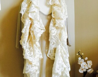 Popular items for antique lace scarf on Etsy