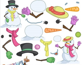 Snowman clip art | Etsy