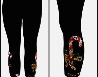 Candy cane leggings | Etsy