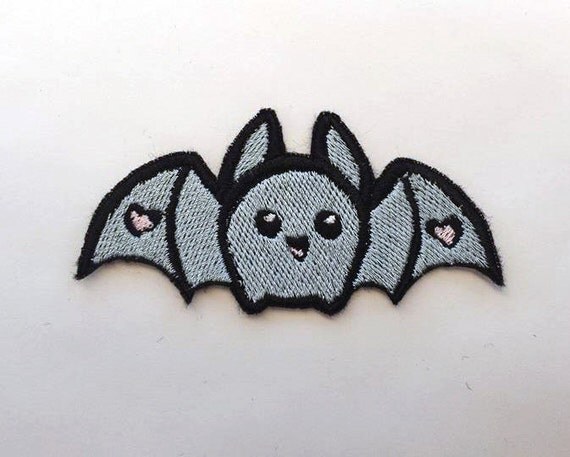 Cute bat with Hearts Pastel pink or blue Shiny Kawaii
