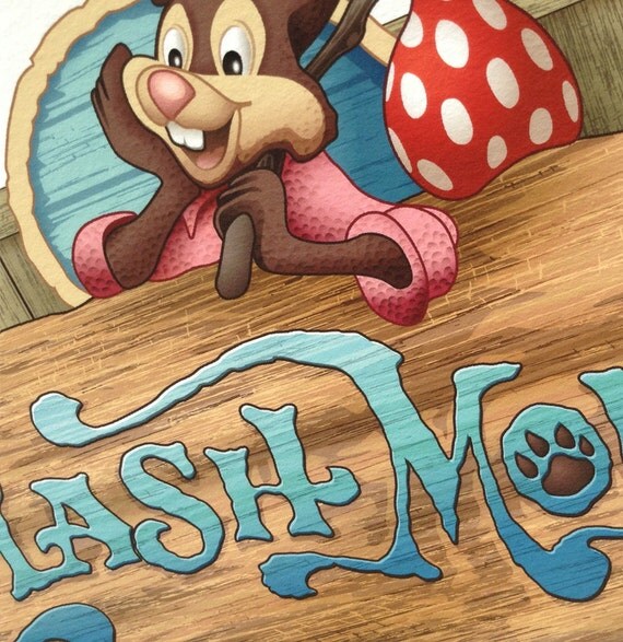 Walt Disney World Signage Digital Art Print: Splash Mountain