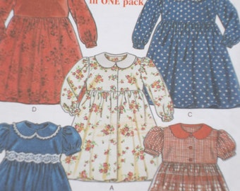 UNCUT Pattern Simplicity New Look 6581 - Five Pretty Dresses Size A 2-7