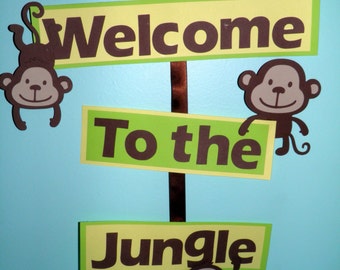 Monkey welcome sign | Etsy