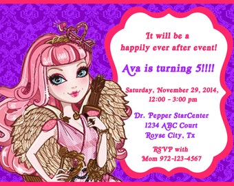 Ever After High C.A. Cupid Birthday Invitation