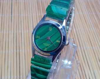 Popular items for malachite watch on Etsy