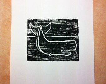 Whale block print | Etsy