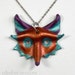 Griffin leather mask hand-painted in chocolate brown and
