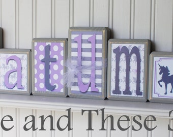 Items similar to baby name block - letter blocks with any name or theme ...