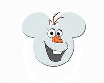 Instant Download - Olaf Mickey Mouse Head Silhouette DIY Printable Iron ...