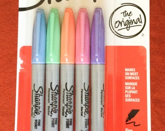 Sharpie Pastel Markers 5 Colored Sharpies Fine Point Tip Permanent ...