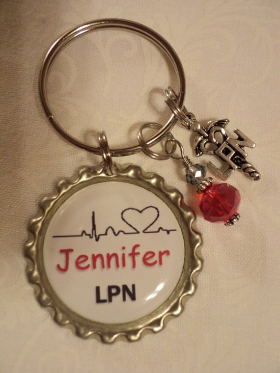 Personalized Nurse key chain with charms by chaleybrooke on Etsy