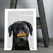 Black Labrador Print Bone on Nose black lab art black by FabFunky