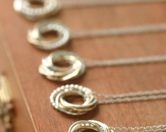 Six ring necklace | Etsy