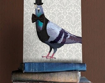 Bird with top hat | Etsy